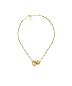 Gucci Blondie Double Chain Necklace With Intertwined G Pendants - Light Gold