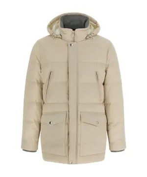 Brunello Cucinelli Zip-up Hooded Jacket - Oat
