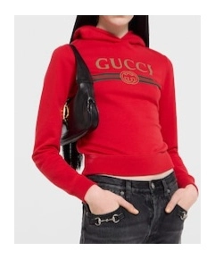 Gucci Cotton Jersey And Cashmere Sweatshirt With Double G Print - Red