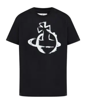 VIVIENNE WESTWOOD Logo Cotton T-shirt - Black