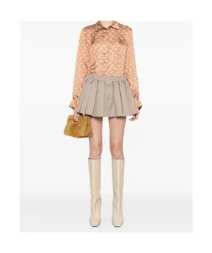 MARINE SERRE Crescent Moon Graphic Long Sleeve Shirt - Nude