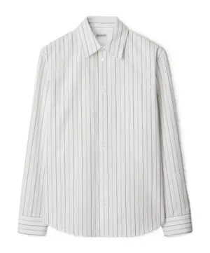 Burberry Logo Embroidered Striped Shirt