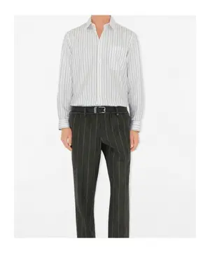 Burberry Logo Embroidered Striped Shirt