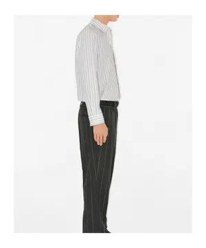 Burberry Logo Embroidered Striped Shirt