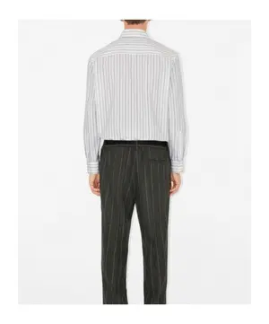 Burberry Logo Embroidered Striped Shirt