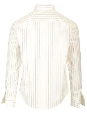 Burberry Logo Embroidered Striped Shirt