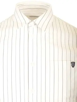 Burberry Logo Embroidered Striped Shirt