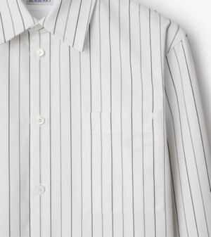 Burberry Logo Embroidered Striped Shirt