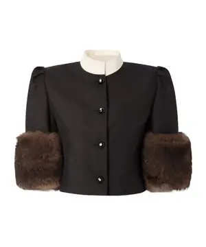 Valentino Garavani Silk And Sheepskin Jacket With Crystal Embellishments