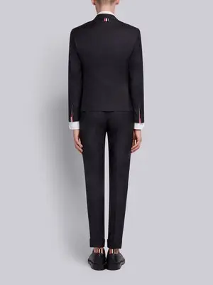 Thom Browne Super 120s Twill Suit With Tie - Black