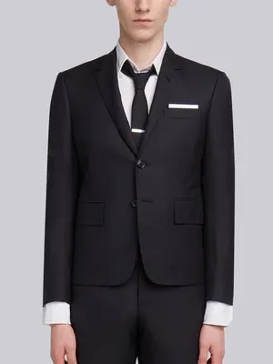 Thom Browne Super 120s Twill Suit With Tie - Black