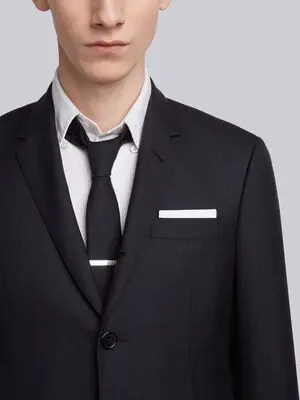 Thom Browne Super 120s Twill Suit With Tie - Black
