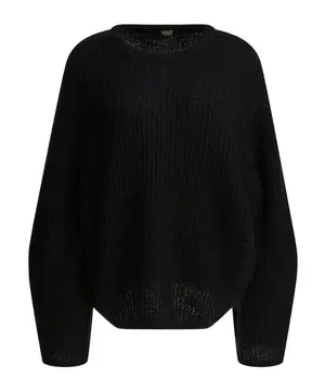 TOTEME Crewneck Ribbed Knit Pullover