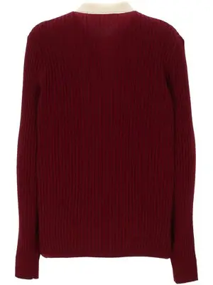 Miu Miu Long-sleeved Knitted Polo Shirt
