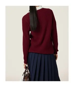 Miu Miu Long-sleeved Knitted Polo Shirt