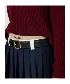 Miu Miu Long-sleeved Knitted Polo Shirt