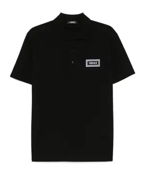 Versace Logo-embroidered Polo Shirt