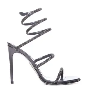 Rene Caovilla Embellished High Heel Sandals - Gray