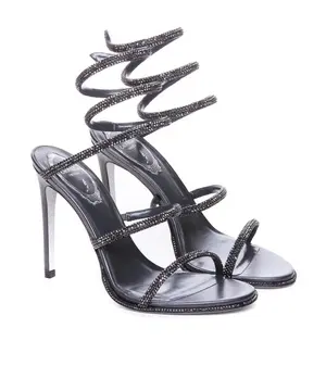 Rene Caovilla Embellished High Heel Sandals - Gray