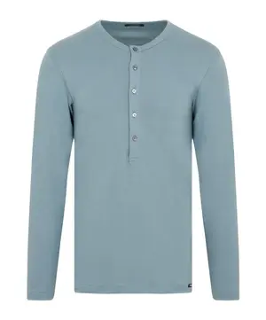 TOM FORD Crewneck Henley T-shirt - Blue