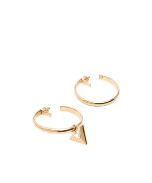 Valentino Garavani Metal And Crystal Hoop Earrings - Yellow