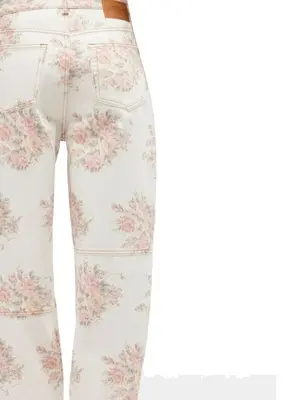 GANNI Floral Printed Jeans - White