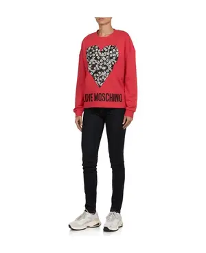 Moschino Heart Logo Sweatshirt - Red