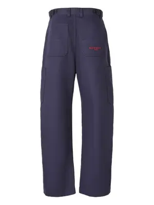 Givenchy Paris Signature Embroidered Cargo Jeans - Navy Blue