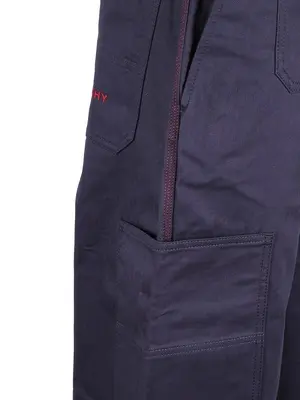 Givenchy Paris Signature Embroidered Cargo Jeans - Navy Blue