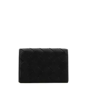 Bottega Veneta Intrecciato Business Card Case - Black