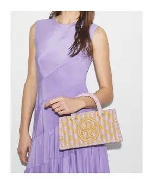 Tory Burch Woven Logo Tote