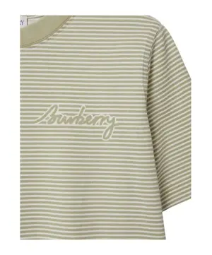 Burberry Striped T-shirt With Chest Logo