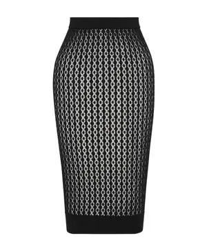 Saint Laurent Knitted Midi Pencil Skirt