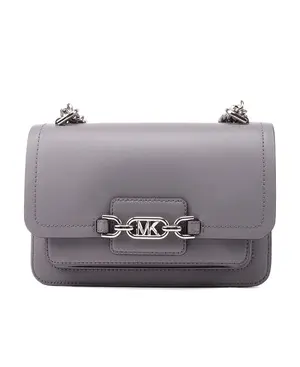 Michael Kors Logo Leather Crossbody Bag - Gray