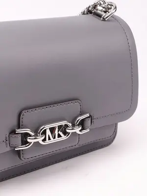 Michael Kors Logo Leather Crossbody Bag - Gray