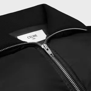 Celine Long Puffer Jacket In Light Nylon