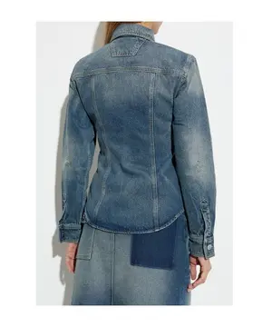 MISBHV Distressed Denim Shirt With Logo Plaque