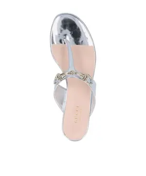 Gucci Metallic Thong Sandals With Horsebit Detail