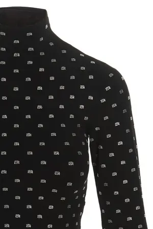 Alexander Wang Logo Rhinestone Long Sleeve Top