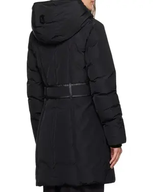 Mackage Hooded Down Jacket With Belted Detail