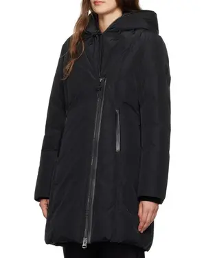 Mackage Hooded Down Jacket With Belted Detail