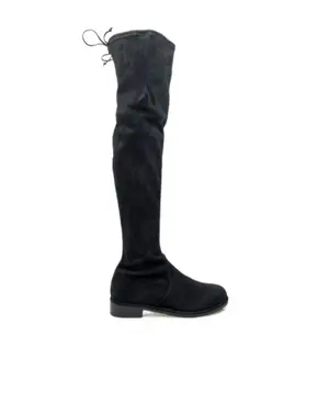 STUART WEITZMAN Suede Thigh-high Boots With Tie Fastening - Black