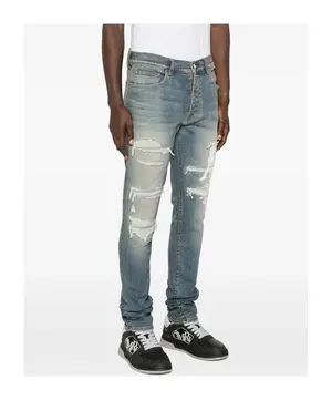 Amiri Distressed Belt Loop Jeans - Gray