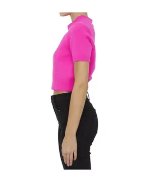 Alexander Wang Beiress" Crystal Embellished Short Sleeve Cropped T-shirt