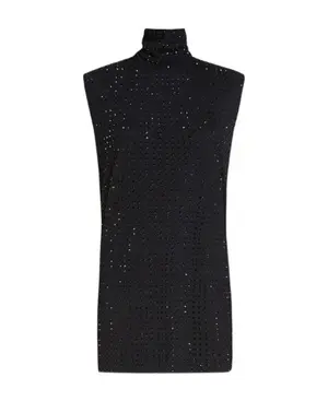 Sportmax Embellished Turtleneck Mini Dress