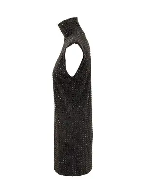 Sportmax Embellished Turtleneck Mini Dress