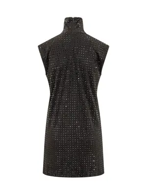 Sportmax Embellished Turtleneck Mini Dress