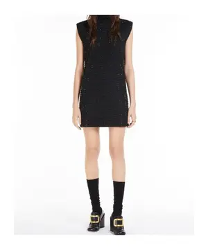 Sportmax Embellished Turtleneck Mini Dress