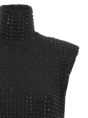 Sportmax Embellished Turtleneck Mini Dress