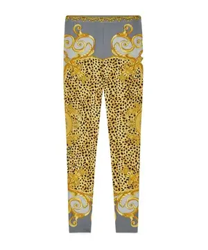Versace Baroque-print Leggings - Brown